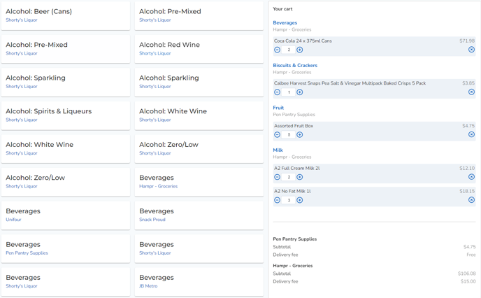 View & edit draft pantry orders