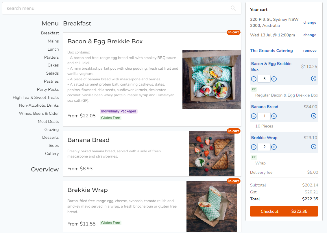 How to place a catering order