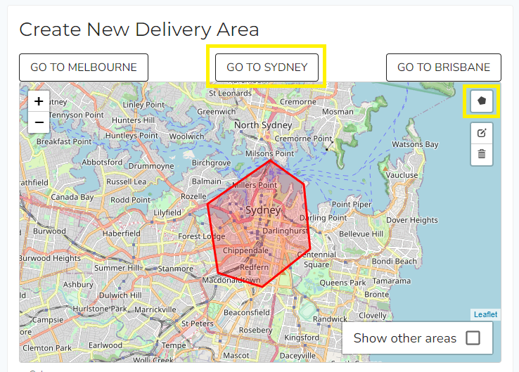 Create and edit your delivery radius