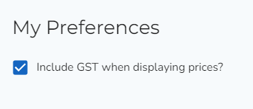 How to turn on GST inclusive pricing