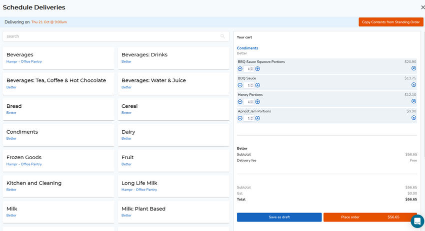 How to place a one-off pantry order
